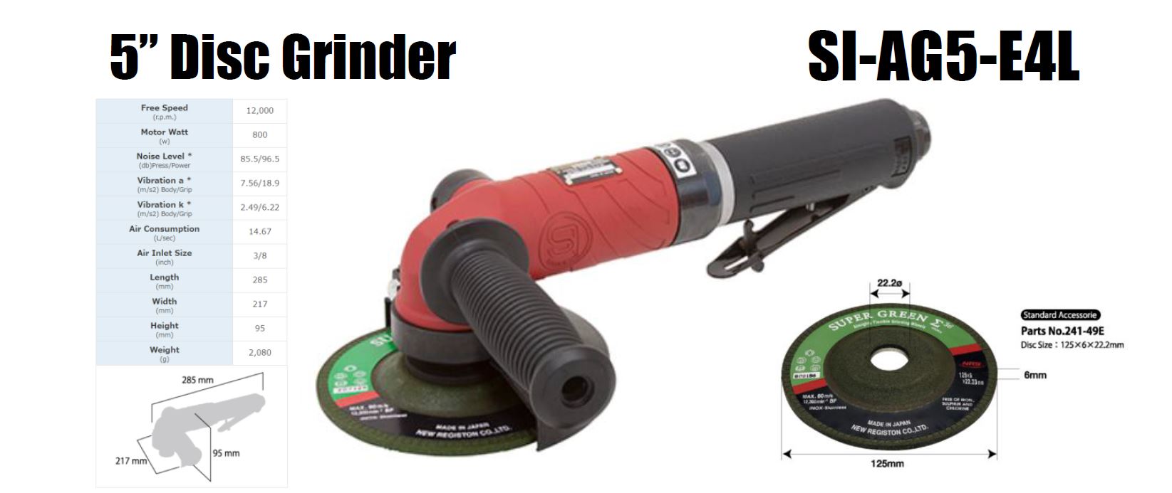 APerformance Tools || SI-AG5-E4L 5" Disc Grinder